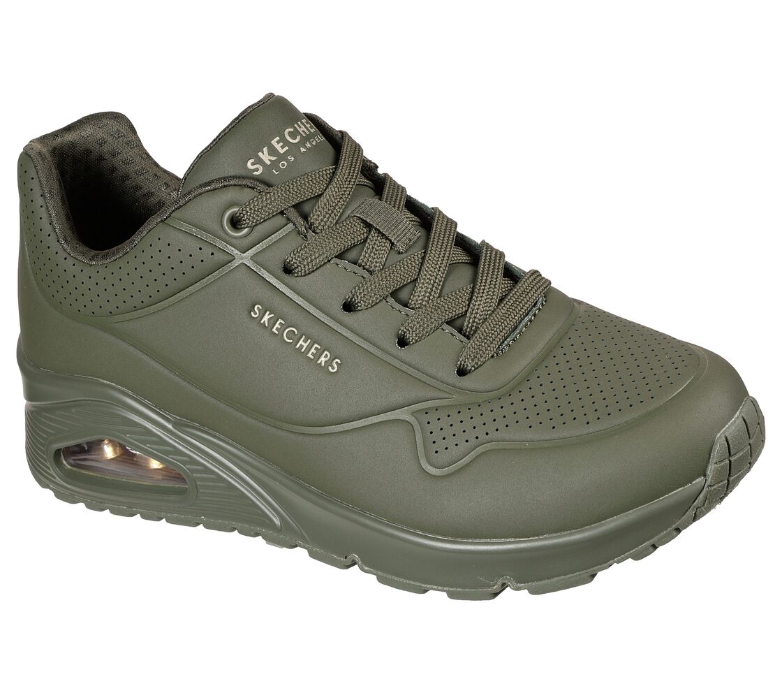 Skechers 73690 Street Uno Stand on Air Olive Trainers – Chequers Shoes